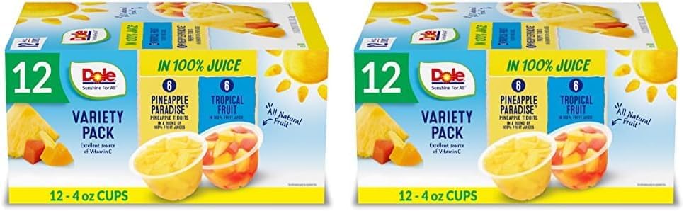 Amazon.com: Dole Fruit Bowls Pineapple Tidbits & Tropical Fruit in 100% ...