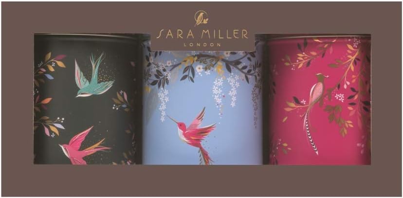 Sara Miller Set of 3 Round Storage Caddies - Parrot, Giraffe and Toucan ...