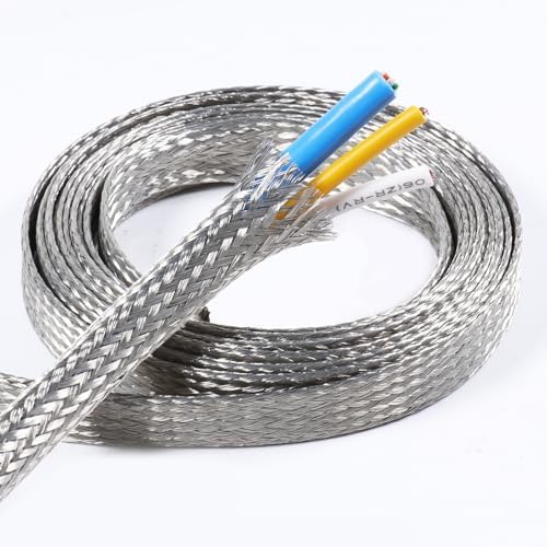 Amazon.com: 1/8" 22FT Braided Tinned Copper Sleeve, Flexible Shielding ...