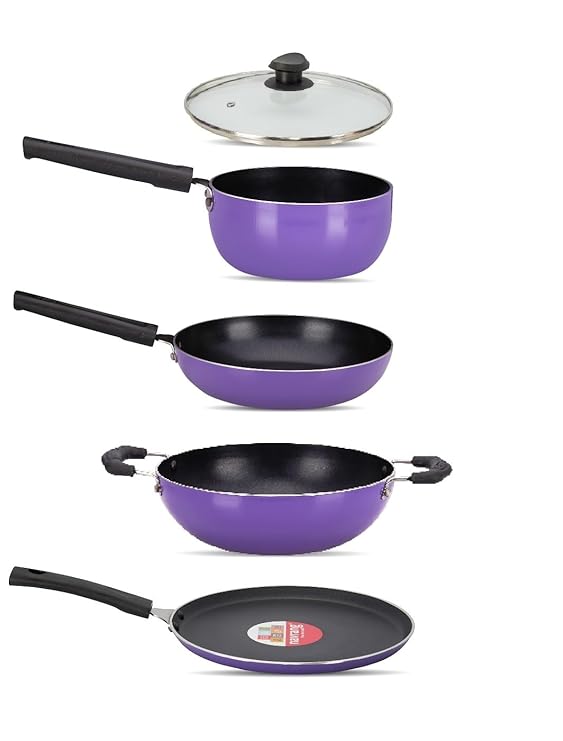 NAVRANG Non Stick Cookware Set of 5 Pcs | Nonstick Dosa Tawa 26 cm ...