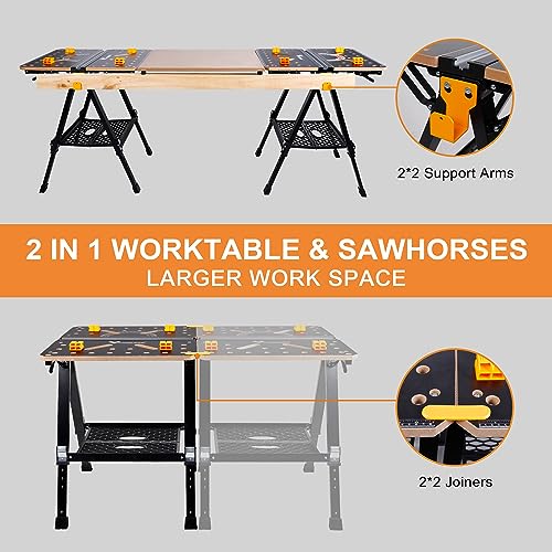 WORKESS Portable Workbench 1000Lbs Capacity Heavy Duty, 46% OFF