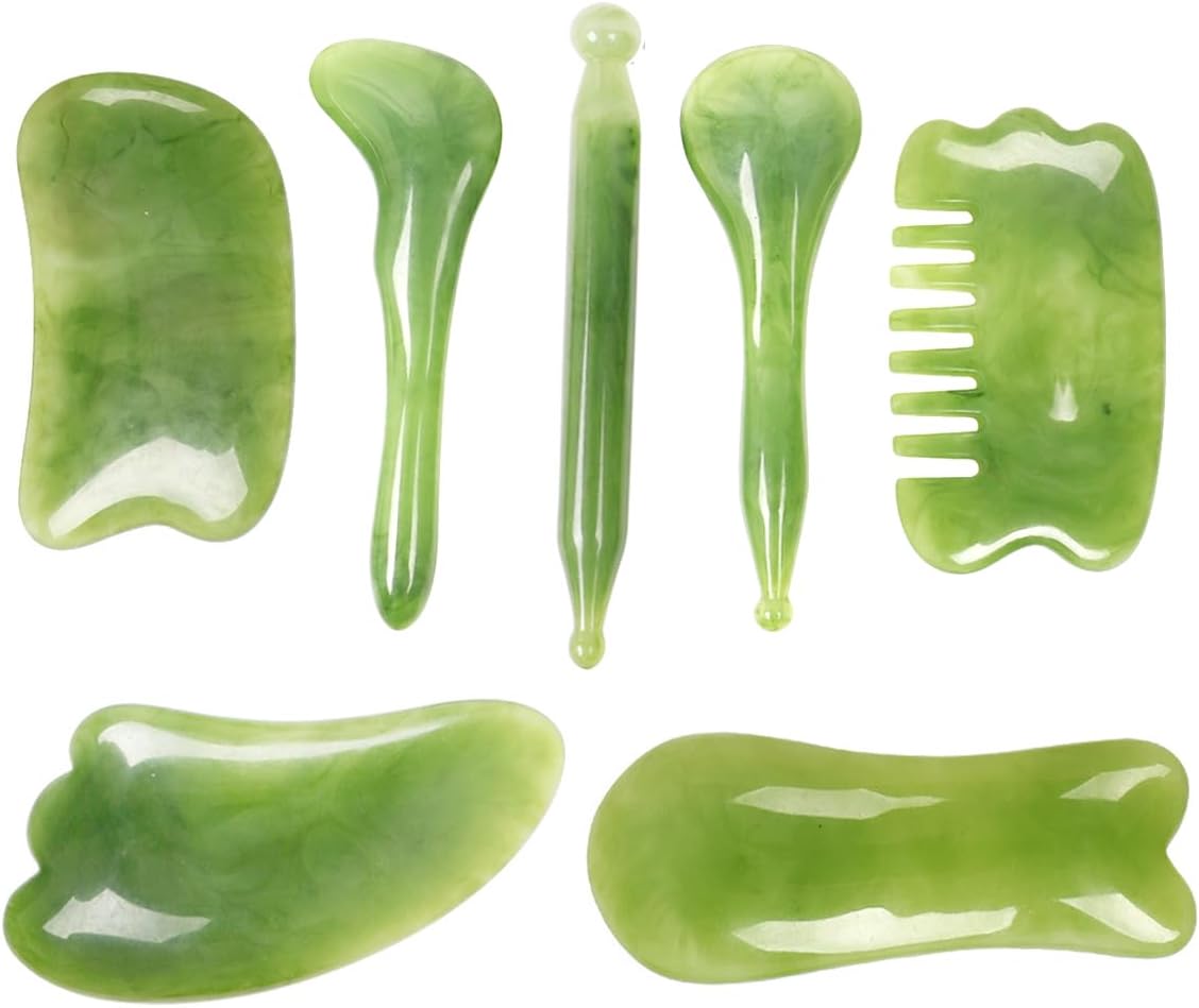 Amazon.com: 7 Pack Gua Sha Scraping Massage Facial Tools Kit ...