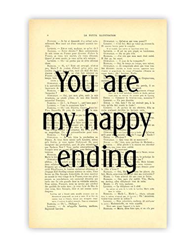 Amazon.com: You are my happy ending poster Love quote wall art print ...