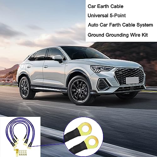 MEIRIYFA Car Grounding Wire Kit Ground Cable Universal 5-Point Auto Car ...