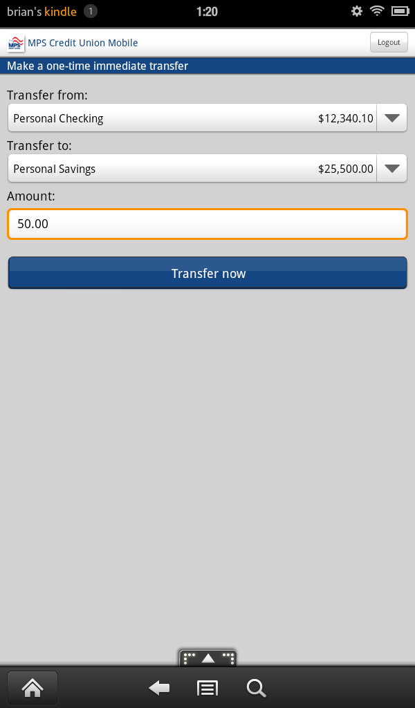 MPS Credit Union Mobile(Kindle Tablet Edition) - App on the Amazon Appstore