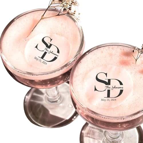 Amazon.com: Custom Edible Clear Circle Wedding Drink Toppers ...