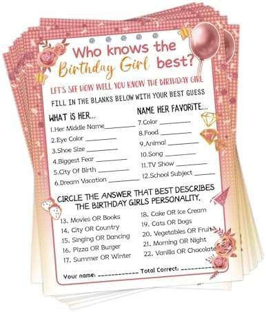 Amazon.com: WKBG03: Know the Birthday Girl Best - Pink Party Cards ...