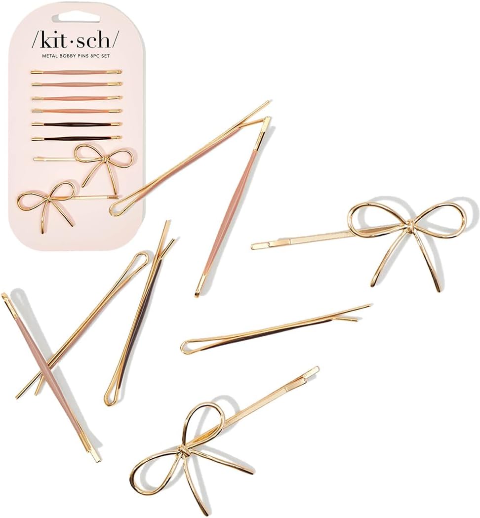 Amazon.com : Kitsch Metal Hair Bobby Pins, 8 Count Barrettes for Women ...