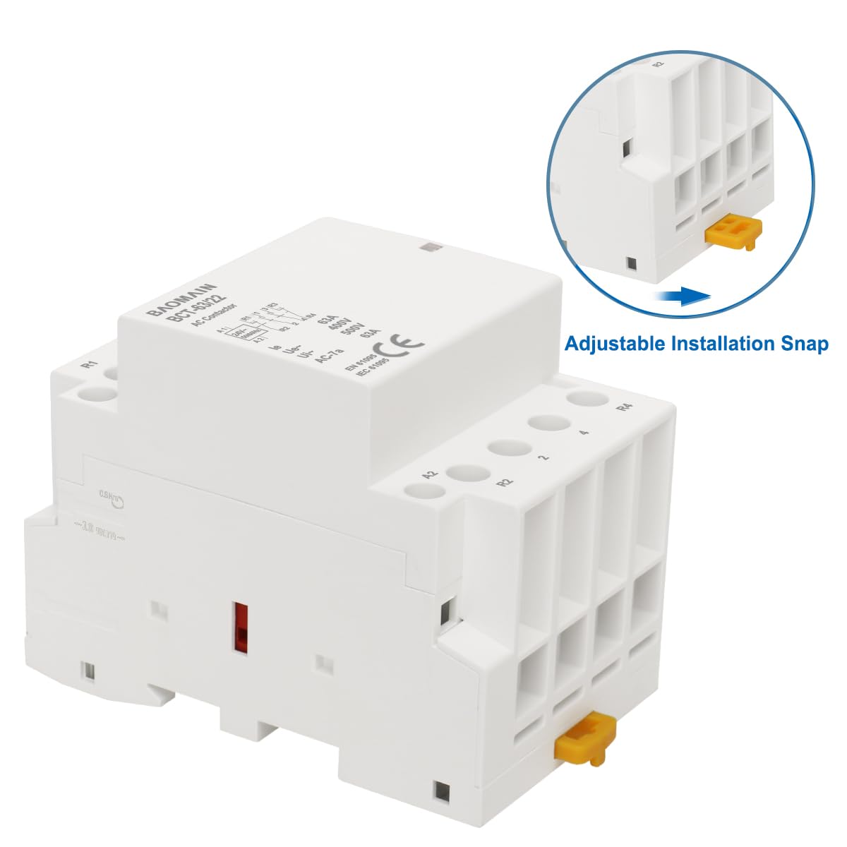 Snapklik.com : 24V AC 4-Pole Modular Contactor, 63A 2NO2NC Normally ...