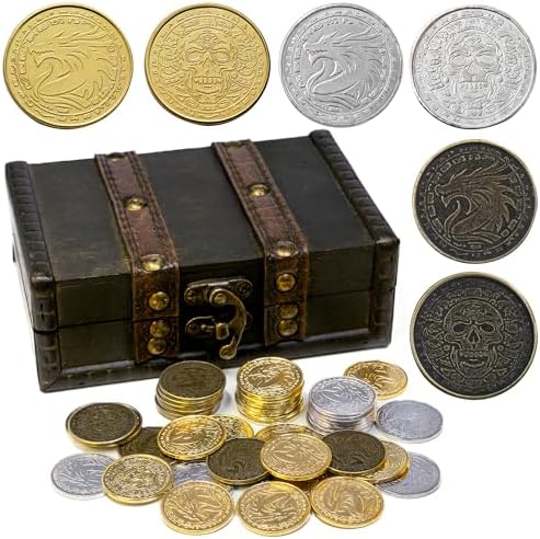 Amazon.com: ACTIONDRAKE Metal Pirate Coins, 40 Pieces Lots of Toy Gold ...