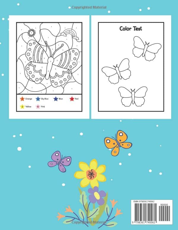 Snapklik.com : Butterfly Color By Number For Kids Ages 4-8: Fun And ...