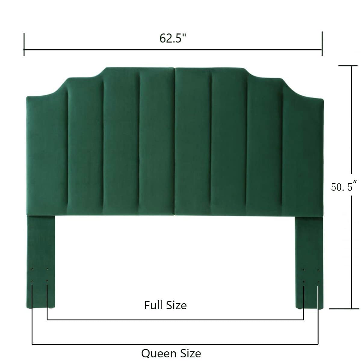 Snapklik.com : 24KF Jade Velvet Tufted Queen Upholstered Headboard ...
