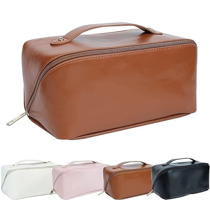SmartBucket Cosmetic Travel Bag, Waterproof PU Leather Cosmetics Bag ...