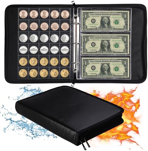 Amazon.com : FAEFTY Fireproof Coin Album with 248 Coin Collection ...