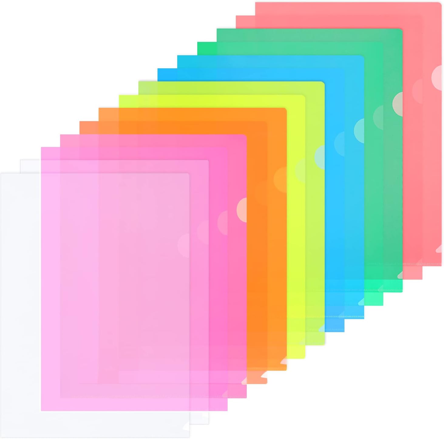 ZCZN A4 Plastic Folders, 42pcs Plastic Sleeves, Clear Open Top & Side ...