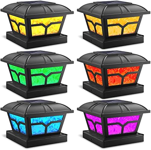 Viewsun 8 Pack Solar Post Cap Lights, Outdoor RGB Color Changing Fence ...