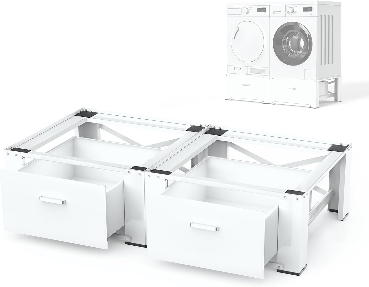 Amazon.com: 2 Pack Washer and Dryer Pedestals with Drawer, 28'' Laundry ...
