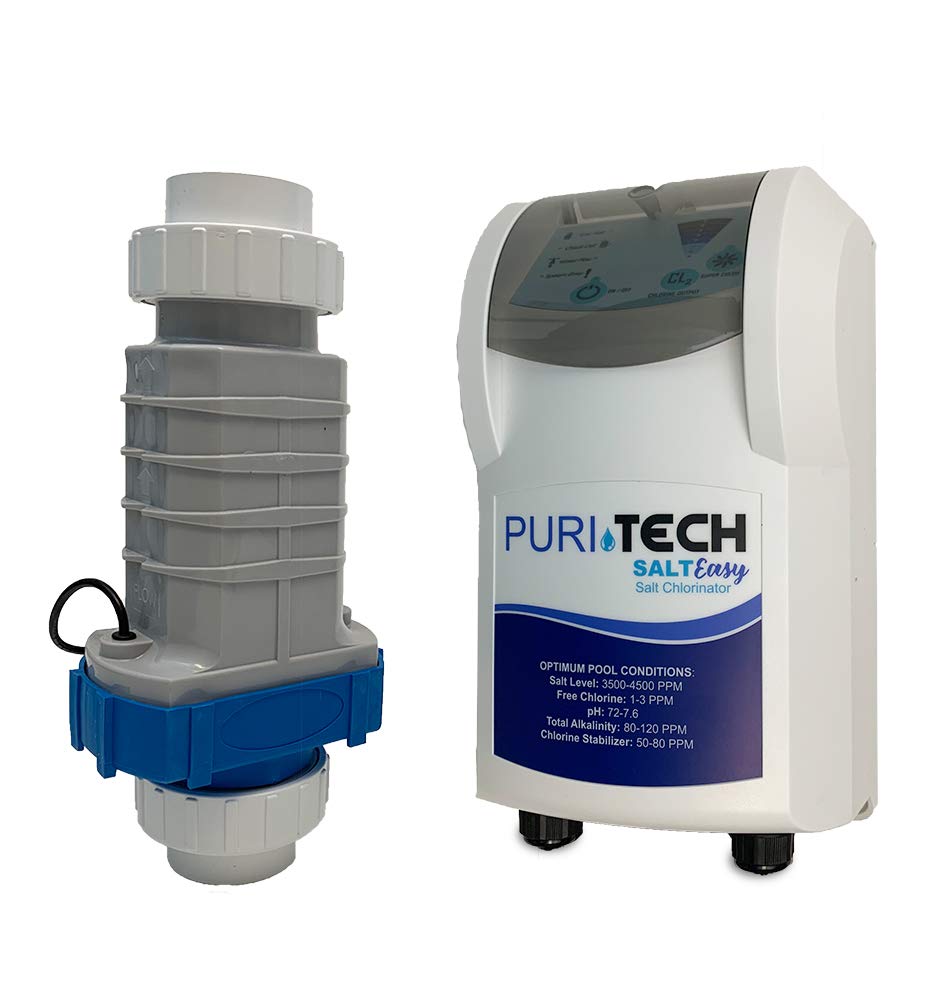 Buy Puri Tech Salt Easy 40k Salt Generating Chlorinator Inground Pool ...