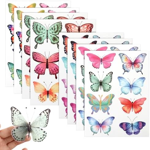 Amazon.com: 36 Pcs Wall Decals Peel and Stick Butterflies Colorful ...