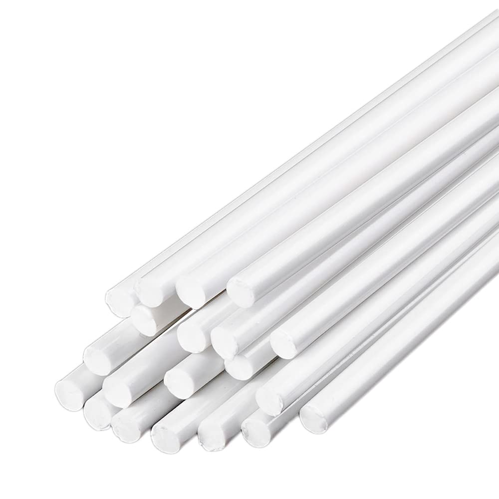SKYPRO 20PCS Diameter 4mm Length 250mm White ABS Styrene Plastic Round ...