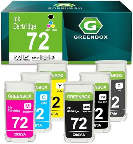 Amazon.com: GREENBOX Compatible 72 Ink Cartridges Replacement for HP 72 ...