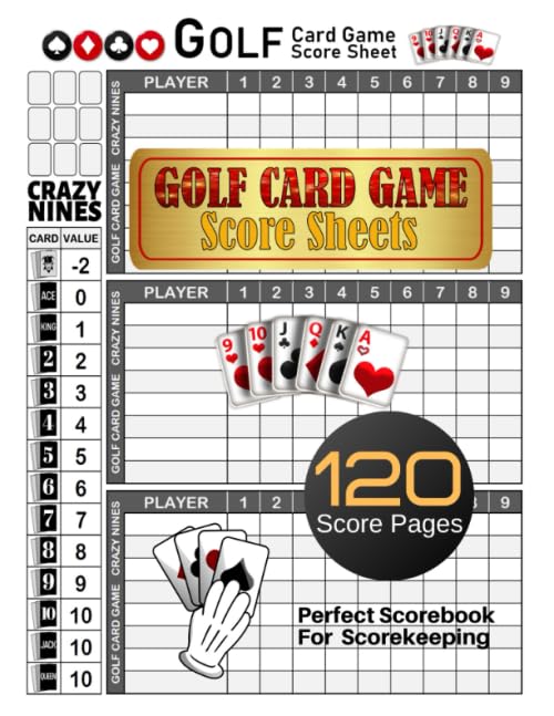 Golf Card Game Score Sheets: Golf Card Game Score Record Keeper Book ...