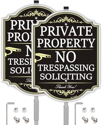 Amazon.com : (2 Pack) Large No Trespassing Signs Private Property with ...