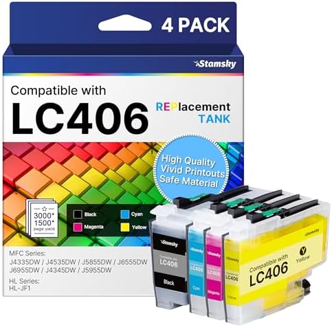 Amazon.com: Statago LC406 Ink Cartridges for Brother Printer for ...