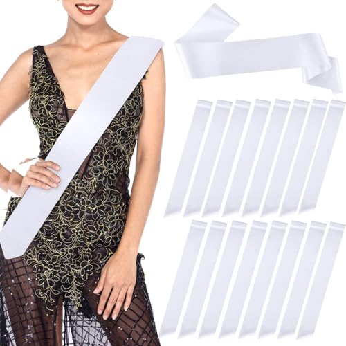 Amazon.com: GCTWFYK 16 Pcs White Sashes, Blank Senior Satin Sash 2025 ...