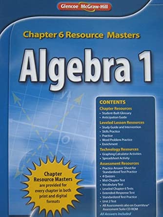 Algebra 1 Common Core Chapter 6 Resource Masters: McGraw-Hill ...