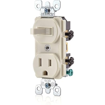 GE Wall Switch & Outlet Combo, Two-in-One Receptacle, 1 On/Off Toggle ...