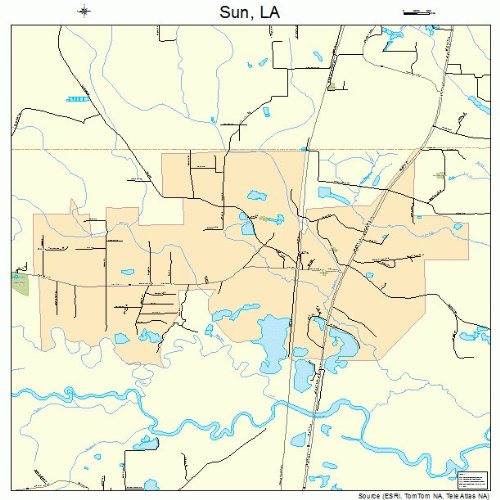 Amazon.com: Large Street & Road Map of Sun, Louisiana LA - Printed ...