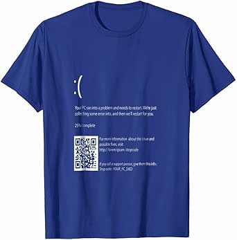VidiAmazing Blue Screen of Death T-Shirt The Scariest Halloween Costume ...