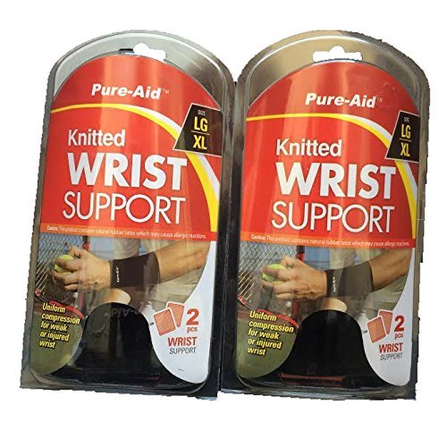 Pure-Aid Knitted Wrist Support-size Lg/XL-2 Packages-total of 4 Wrist ...
