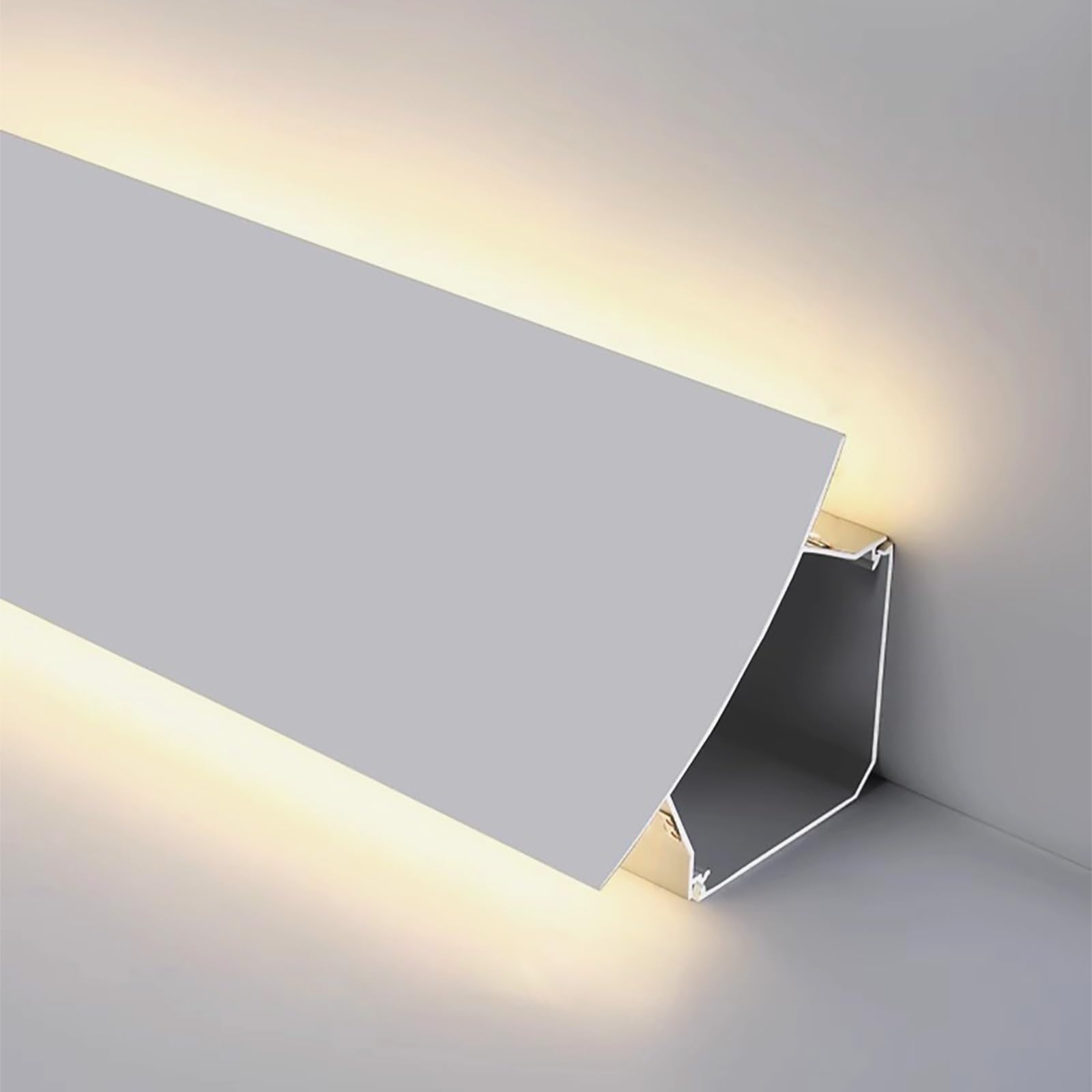 Canal de Luz LED Línea de rodapié de canal LED de aluminio para esquina ...