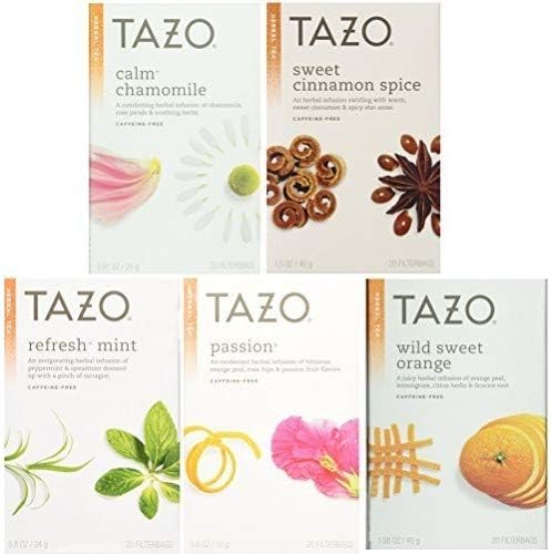 Amazon.com : Tazo Herbal Tea 5 Flavor Variety Pack Sampler (Pack of 5 ...