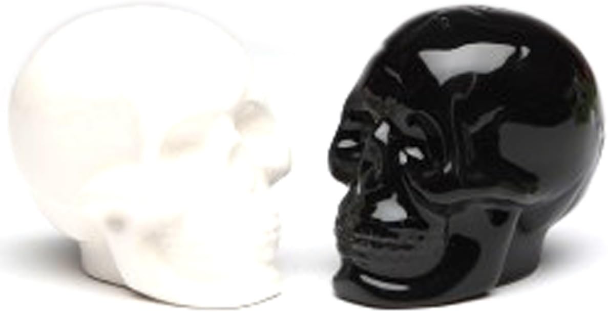 Amazon.com: Scary Evil Human Skull Salt and Pepper Shaker Set Figurine ...