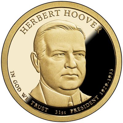 2014 S Herbert Hoover Presidential Beautiful Cameo Dollar Proof ...