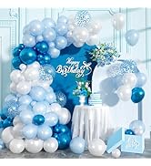 Amazon.com: Paready Blue Black Balloons Garland Arch Kit, 122Pcs Blue Silver Metallic Balloons ...