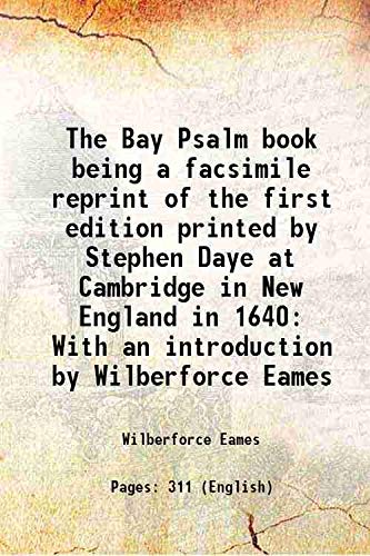 Amazon.in: Buy The Bay Psalm book being a facsimile reprint of the ...