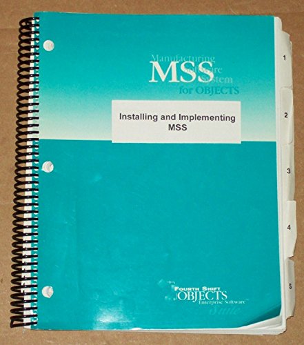 Manufacturing MSS Software System for Objects, Installing And ...