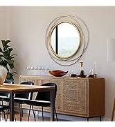 Amazon.com: VELLQUE 32 inch Round Mirror, Gold, Wall Mounted, Circle ...