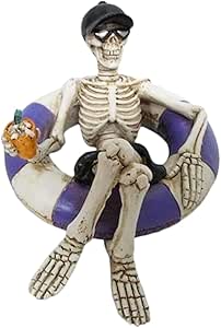 The Bridge Collection Skeleton on Pool Float Figurine - Coastal ...