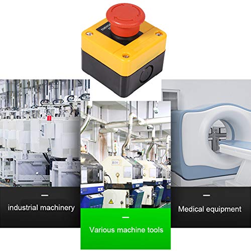 Red Sign Emergency Stop Switch, Mushroom Box Push Button Switch Panic ...