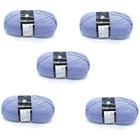 Pack of 5 x 100g Balls Blue Cygnet Double Knitting Wool - Bluebell ...