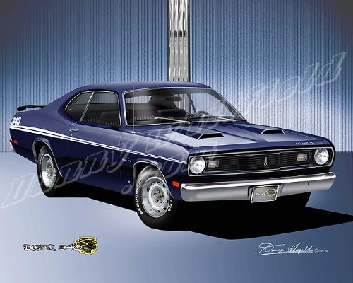 Amazon.com: 1970 Plymouth Duster 340 - Jamaica Blue CAR Art Print ...