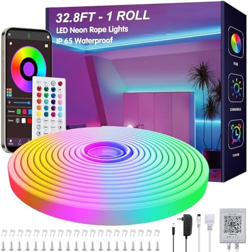 Amazon.com: Ledagic 32.8ft LED Neon Rope Lights with App and Remote ...