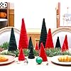 Amazon.com: Liliful 8 Pieces Christmas Velvet Trees Set Modern ...