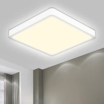 LQWELL® LED Ceiling Light, IP44 Waterproof Bathroom Lamp Square Flat ...