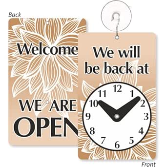 SmartSign â€œWill Be Back/Welcome We are Openâ€ Two Sided Be Back Clock ...